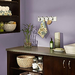 Hook Rail Flat White w/ Satin Nickel Finish