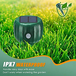 Mole Repellent Solar Powered - 3 Modes IPX7 Waterproof Gopher Vole Repellent Outdoor - Solar Mole Repellent Ultrasonic Sonic Mole Spikes Deterrent Moles Groundhog Chipmunk Repellent for Lawn,4 Pack