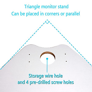 Triangle Wood Monitor Stand Riser - White Multi-Purpose Desktop Storage for Computer, Laptop, Printer