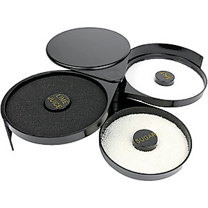 Mono-gatari 3 Tier Bar Glass Rimmer, Bartender Tool Salt Sugar Lime for Cocktails Margaritas Bloody Marys and Gimlets, Black ABS