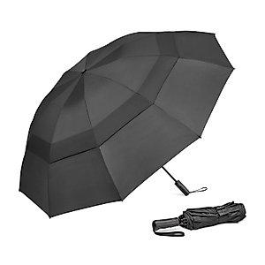 G4Free 42/46/54/62 Inch Large Golf Umbrella Compact Reverse Travel Umbrella 10 Ribs Windproof for Rain Double Canopy Automatic Open Close
