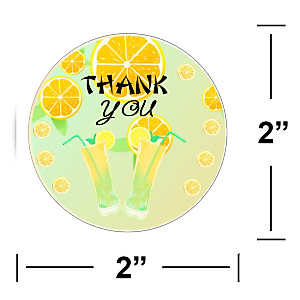YOUOK Lemon Thank You Party Favor Stickers Labels, 2'' Bridal Shower Favor Stickers for Envelop Sealings,Decoration,Baby Showing,Birthday Party and.(500Pcs)