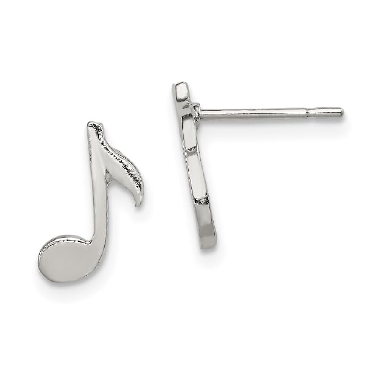 925 Sterling Silver Music Note Small Earrings