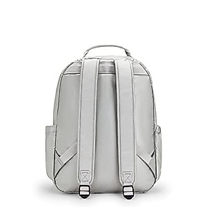 Kipling Women's Seoul 15" Laptop Backpack, Durable, Roomy with Padded Shoulder Straps, Bag, Bright Metallic, One Size