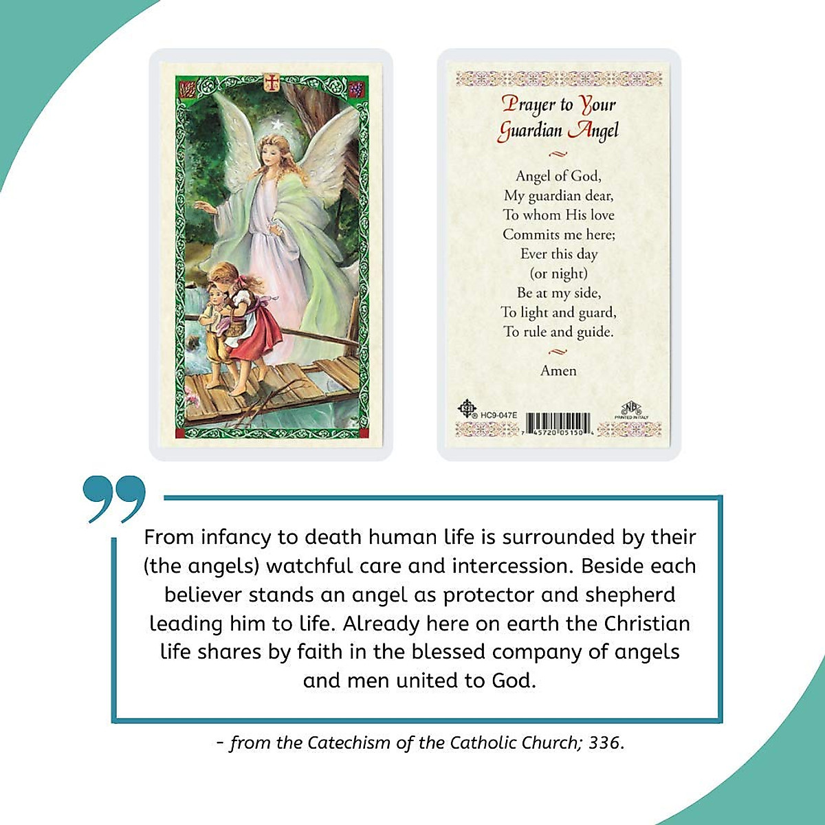 Prayer to Your Guardian Angel Holy Card (HC92E) -047- Laminated