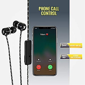 KICKER Microfit 46EB94 Wired Earbuds | in-Ear Noise-Isolating Earphones Silicone Ear Tips 3 Sizes | in-Line Mic and Multi-Function Button | Clear Crisp Treble