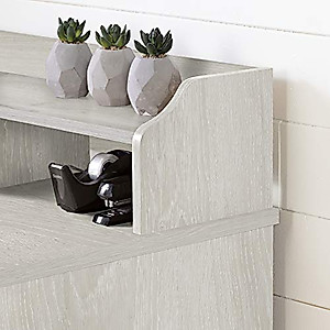 South Shore Versa Computer Desk with Hutch Winter Oak, Traditional