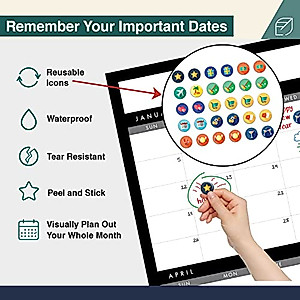 Large Dry Erase Wall Calendar - 38" x 68" - Undated Blank 2023 Reusable Yearly Calendar - Giant Whiteboard Year Poster - Jumbo Laminated 12 Month Office Calendar (Lushleaf Designs)