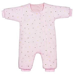 BBTKCARE Sleep Sack - Cotton Wearable Blanket，Warm Baby Pajamas for Toddler 3-6 Month-Pink