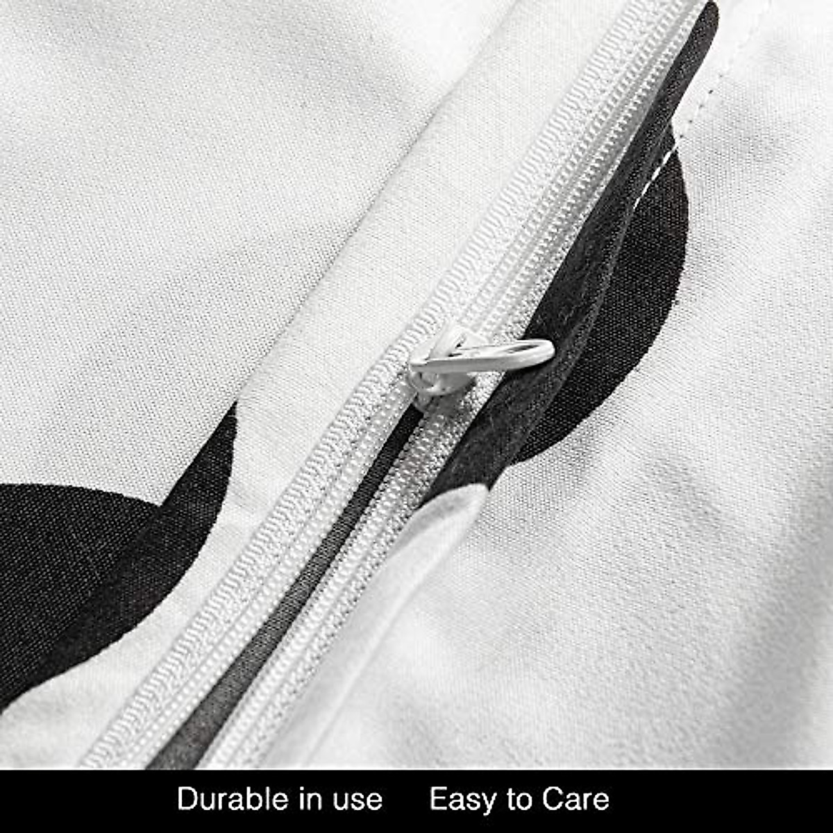 NTBAY Microfiber Twin Duvet Cover Set, 2 Pieces Ultra Soft Polka Dots Printed Comforter Cover Set with Zipper Closure and Corner Ties, Black and White