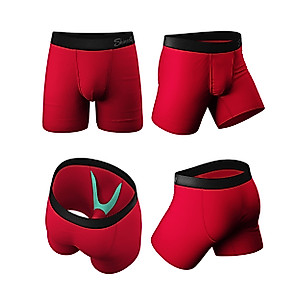 Shinesty Hammock Support Boxer Briefs with Pouch | Underwear for Men Flyless | US XL Red