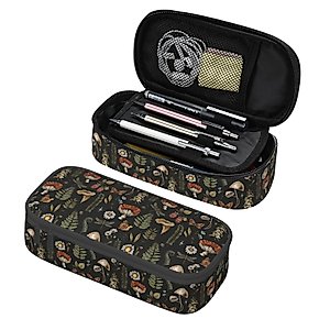 GVGOAGL Vintage Mushroom Witchcraft Pencil Case Organizer Big Capacity Pencil Pouch Stationery With Zipper School Supplies Pencil Bag For Girls Boys Office