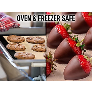 2 Pack Silicone Fibreglass Reusable Baking Mats for Oven,Cookie Tray, Pizza Mat, Heat Resistant,15.7 * 11.8 inch (Black, 0.7)