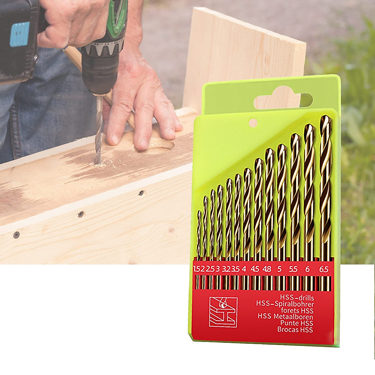 10Pcs/13Pcs M35 Twist Drill Bit Sturdy Fast Chip Removal U-shaped Spiral Groove Round Shank Twist Drilling Bits for Woodworking - Professional13pcs