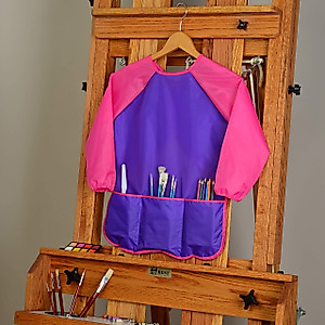 Smocks For Kids - 2 Pack Kids Smock, Toddler Smock, Water Resistant Washable Eco Friendly Long Sleeve Painting Aprons with Pockets for Arts, Crafts, Painting, School, Projects, DIY, Children Ages 2 -7