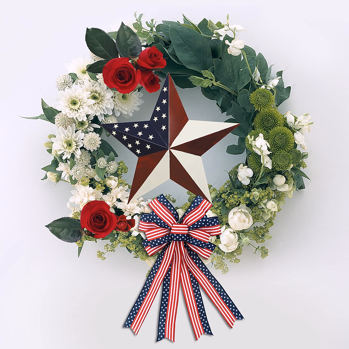 Patriotic Metal Barn Star Outdoor Indoor Hanging Wall Decor Star Ornaments 12inch