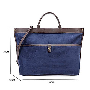 OIIV Ladies Tote Bag Fabric Handbag with Adjustable Shoulder Strap (NAVY)