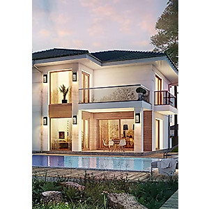 Dusk to Dawn Outdoor Wall Lights Fixture Exterior Porch Lights LED Wall Sconce with Crystal Glass, Waterproof Outdoor Lights for House with Photocell Sensor 12W, 3000K for Garage, Patio(2 Pack)