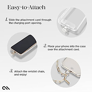 Case-Mate Phone Charm with Gold Metal Chain - Detachable Phone Lanyard, Hands-Free Wrist Strap, Adjustable Phone Strap Grip, Accessory for Women - iPhone 14 Pro Max/ 13 Pro Max/ 12 Pro Max/ 11 - Gold