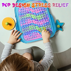 Gigilli Pop School Backpack for Girls, Rainbow Lightweight Girls Pop Bookbag Backpack for School, Large Capacity Elementary Schoolbag for School Supplies Birthday, Back to School Gifts for Girls Kids