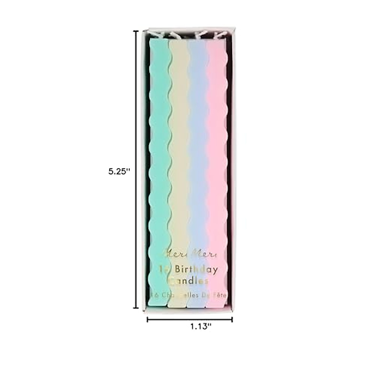 Meri Meri Pastel Wavy Candles (Pack of 16)