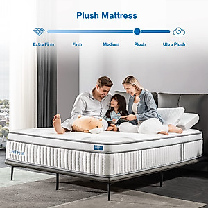 Lechepussleep Cal King Mattress,Lechepus 14 Inch Hybrid Memory Foam Mattresses with Individual Pocket Springs,Mattress in Box,Plush Comfortable Mattress for Back Pain Relief,CertiPUR-US Certified