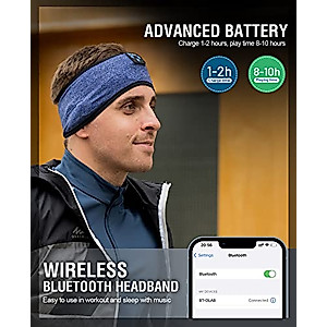 Fulext Sleep Headphones,Headband Headphones 10Hrs Bluetooth Headband with Cozy Earbuds Comfortable Sleeping Headphones for Side Sleepers, Sleep & Lounge Gift Idea for Women Men
