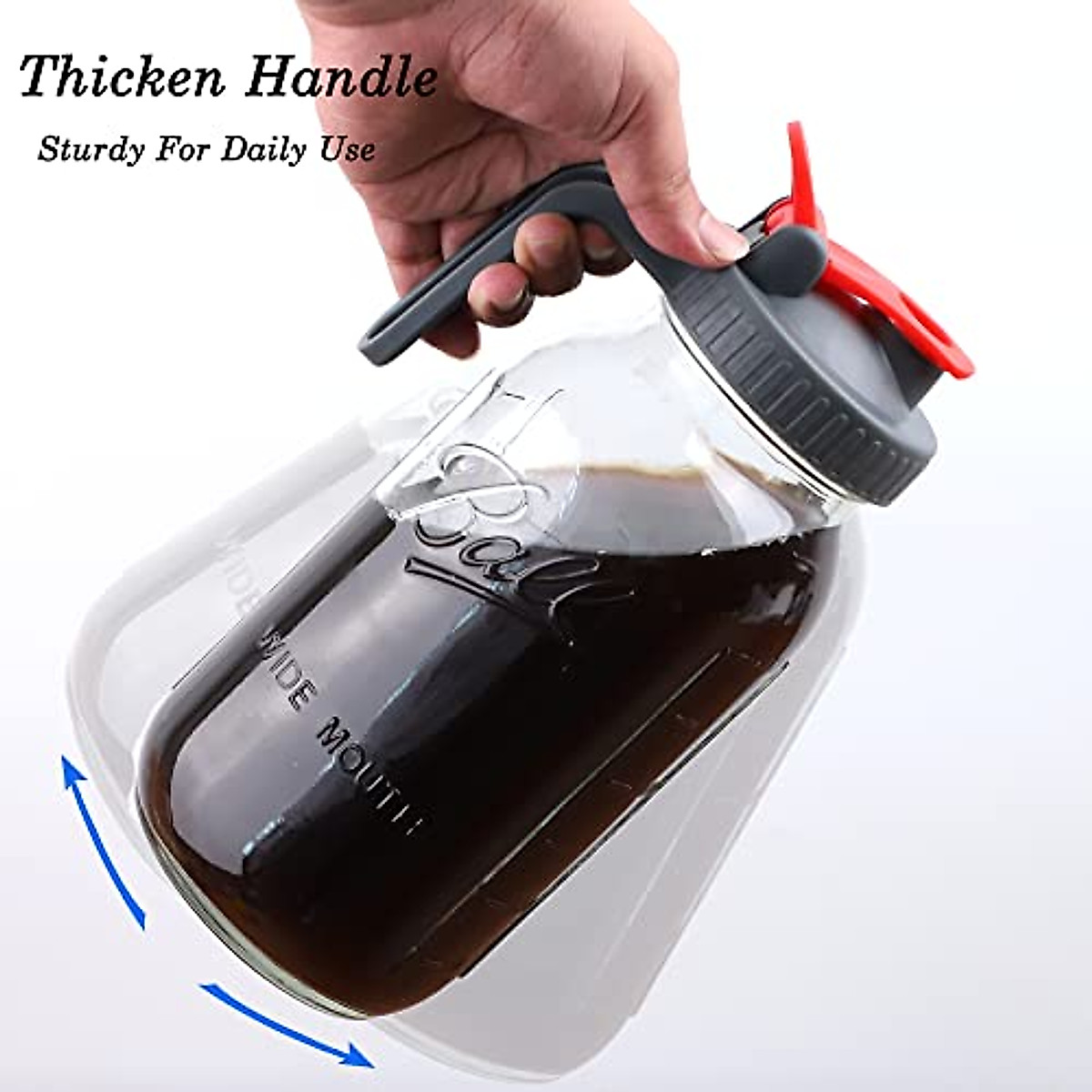 Cold Brew Coffee Maker Mason Jar Wide Mouth Iced Coffee Pitcher 32 Oz coffee container With Stainless Steel Coffee Filter For Iced Brew Coffee, Sun Tea, Lemonade, Iced Tea and homemade drinks