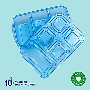 EasyLunchboxes® - Patent-Pending Bento Lunch Boxes - Reusable 5-Compartment Food Containers for School, Work, and Travel, Set of 4, (Jewel Brights)