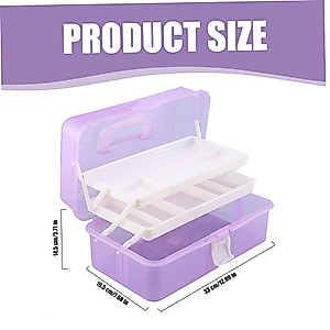 Craft Box 3-Layer Craft Storage Organizer Box Portable Plastic Tackle Box with Handle Multipurpose Hair Accessories Organizer for Girls, Medicine Box, Art Storage Box,Craft Box