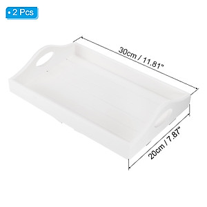 PATIKIL Sofa Armrest Tray, 2 Pack Arm Table Couch Tray Clamp on Table Portable Sofa Arm Table Wooden Couch Serving Platter for Drinks Eating, White