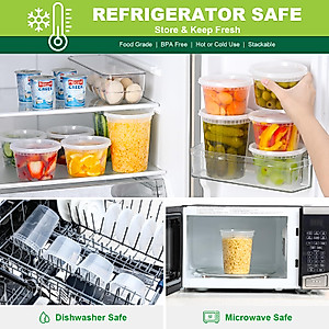 AOZITA 20 Sets Plastic Deli Food Containers With Lids 16oz, 32oz Variety Pack, Airtight Food Storage Containers, Freezer/Dishwasher/Microwave Safe, Soup Containers For Takeout Meal Prep Storage