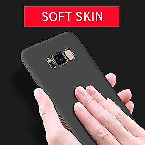 EGALO for Galaxy S8 Slim Case Silicone Soft Skin Flexible TPU Premium Hybrid Shock Absorbing & Scratch Resistant Bumper Protective Phone Cases Cover for Samsung Galaxy S8 (Matte Black)