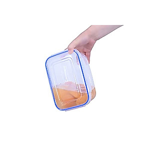 Superio Sealed Food Storage Container, 4.2 Qt, Airtight Leak Proof Meal Prep Containers, Rectangle Shape, Microwave and freezer safe, BPA-free Plastic (1, 4.2 Quart)