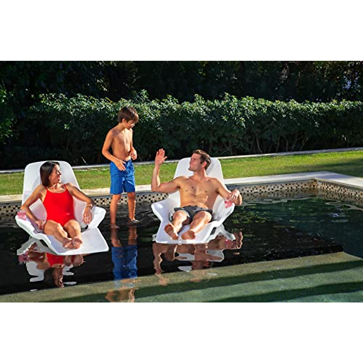 Tenjam Shayz in Pool Lounge Chairs for Sun Shelf Set of Two, Pool Chairs and Lounger for in Pool Tanning Ledge with Custom Designed Risers That Support up to 17" of Water Depth (Custom Colors)
