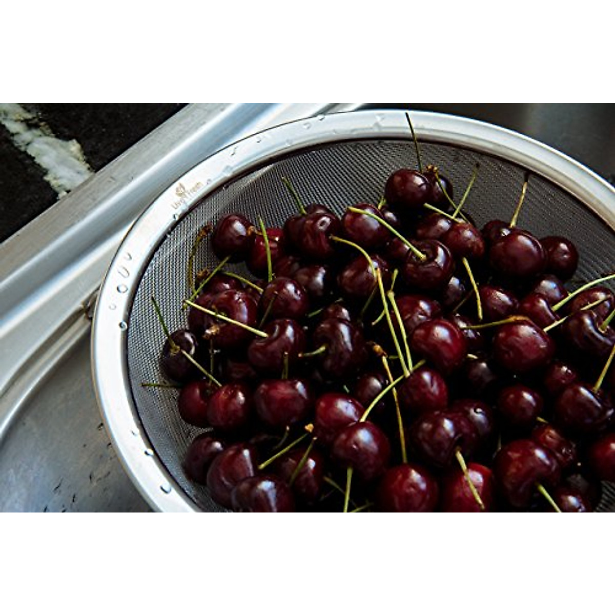 LiveFresh Large Stainless Steel Fine Mesh Strainer with Reinforced Frame and Sturdy Rubber Handle Grip - Designed for Chefs and Commercial Kitchens & Perfect for Your Home - 9 Inch / 23 cm Diameter