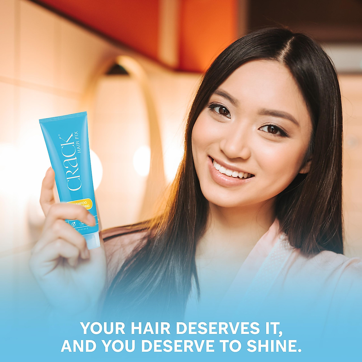 CRACK HAIR Shampoo - Moisturizes & Protects Hair From Dryness, Helps Reduce Breakage & Improves Texture, and Restores Youthful Shin