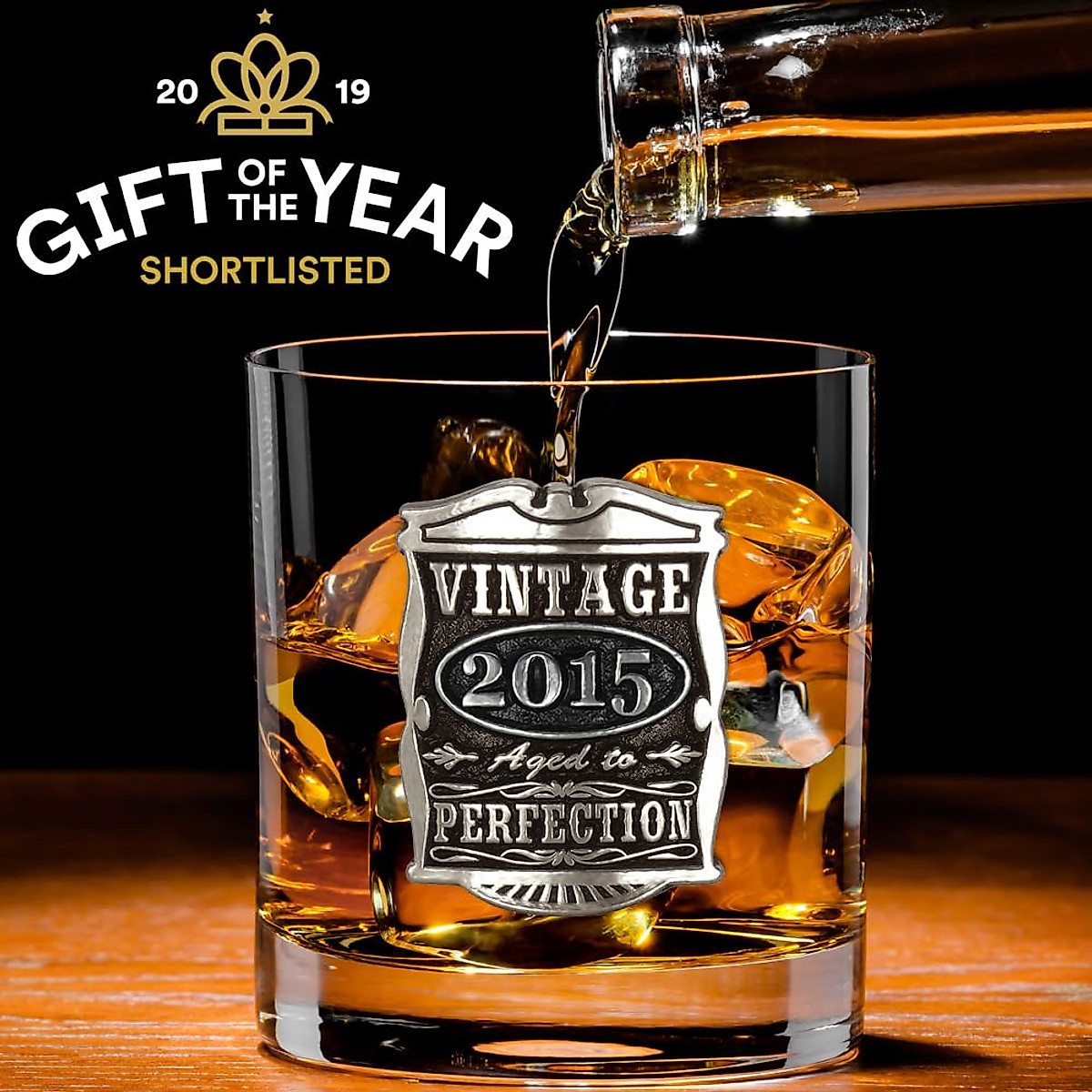 English Pewter Company Vintage Years 2015 10th Wedding Anniversary Old Fashioned Whisky Rocks Glass - Unique Gift Idea For Men For That Special Tin Anniversary [VIN007]…
