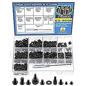 CO-RODE 711pcs Motherboard Standoffs Screws Kit, SSD Screws, Replacement PC Computer Screws Set for Mainboard, HDD Hard Drive, SSD, Computer Case, Fan, Power Graphics,CD-ROM