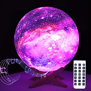 HYODREAM Musical Moon Lamp with White Noise Sleeping Sound Machine for Baby, Built-in White Noise/Nature Sound/Lullaby & Bluetooth Box, Remote Control 8 Colors Night Light