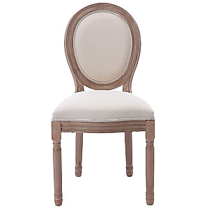 Merax Dining Chairs, Dining Room Chairs Set of 2, Upholstered Fabrice French Dining Chair with Rubber Legs (Beige, Set of 2)