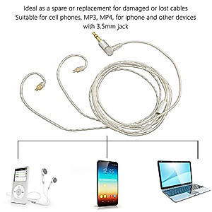 Replacement Audio Cable Extension Cord for for 1964 UE3X UE18 W4R UM3X, for KZ AS10 ZST ZS3, for Revonext QT2 QT3, for RX8 BQEYZ KC2 KB1, Headphone Upgrade Cable