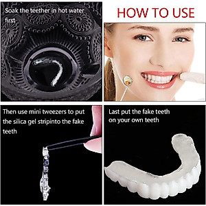 Fake Teeth, Instant Veneers for Temporary Tooth Repair Upper and Lower Jaw, Dentures Teeth Socket-Perfect for Women and Men, Protect Your Teeth and Regain Confident Smile, Natural Shape with Color