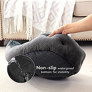 FURTIME Small Dog Beds for Small Dogs, Washable Dog Bed Orthopedic Rectangle Puppy Pet Bed, Durable Calming Dog Sofa Bed Soft Sleeping with Anti-Slip Bottom S (20"x19"x6")