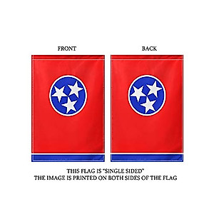 Tennessee State Flag, Double Sided Seasonal Garden Flag for Outside, Double Stitched Patio Decorative Yard Lawn Banner for All Seasons, 18"x12", Red Blue