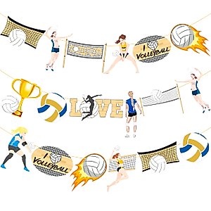 Volleyball Party Banners Volleyball Party Banner Decoration Volleyball Player Party Garlands for Volleyball Theme Birthday Party Decoration Baby Shower Supplies