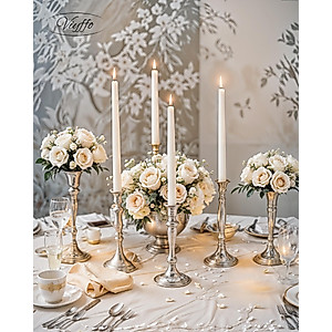 Taper Candles 10 Inch White Set of 20 Unscented, Dripless, Smokeless Long Tall Tapered Candlesticks Wedding Home Decor Dinner