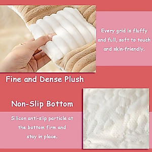 Funnyfuzzy Cream-Coloured Large Plaid Square Pet Mat Bed Couch Cover, Funny Fuzzy Couch Cover, Dog Blankets For Large Dogs, Waterproof Blanket Dog Bed Cover Pet Blanket, For Most Cats Dogs,Pets ( Colo