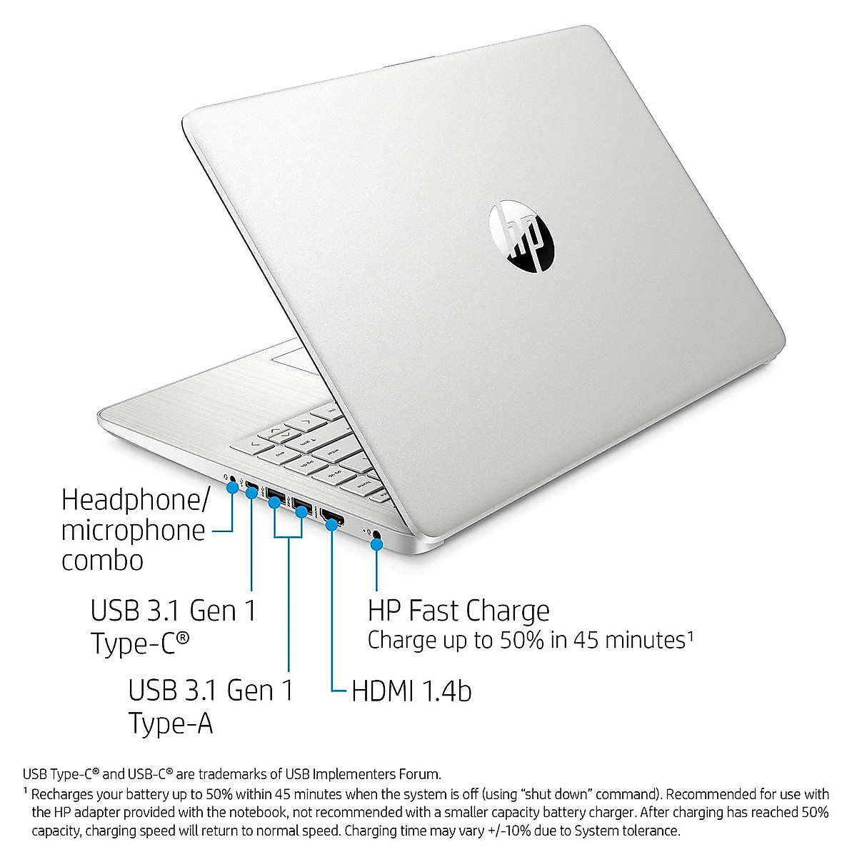 HP Laptop, 14In HD Touchscreen, AMD Athlon Processor, Webcam, HDMI, Wi-fi, Long Battery Life, Online Conferencing, Win 10, Premium, Natural Silver, 8GB RAM 128GB SSD (Renewed)