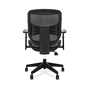 HON Prominent High Task Mesh Back and Seat Office Chair for Computer Desk, Black (HVL534), Swivel-Tilt